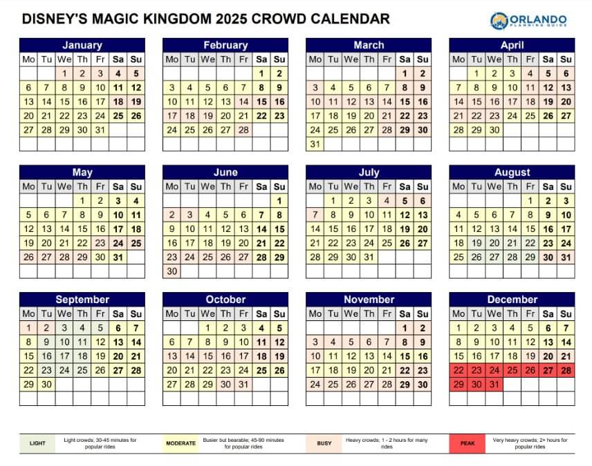 Magic Kingdom Crowd Calendar - orlandoplanningguide